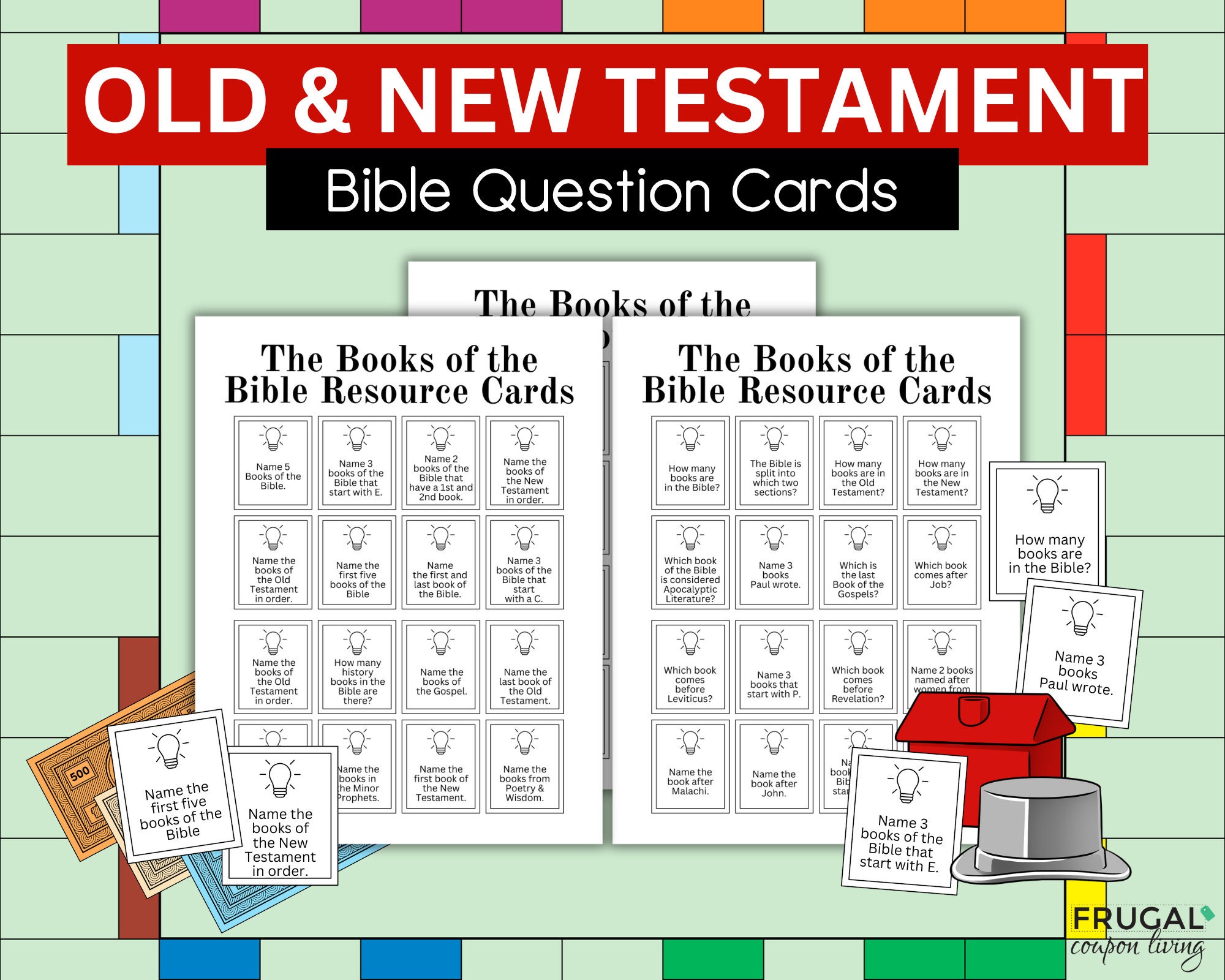 Books of the Bible Memory Game Flashcards, Posters, & Trivia Cards, 66 ...