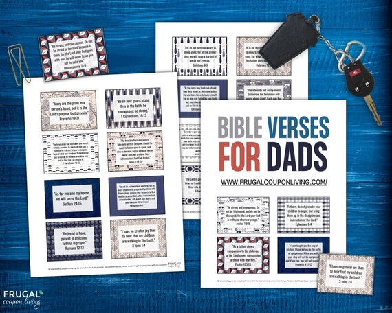 Memory Bible Verse Cards for Fathers Printable | 20 ESV + NIV Bible ...