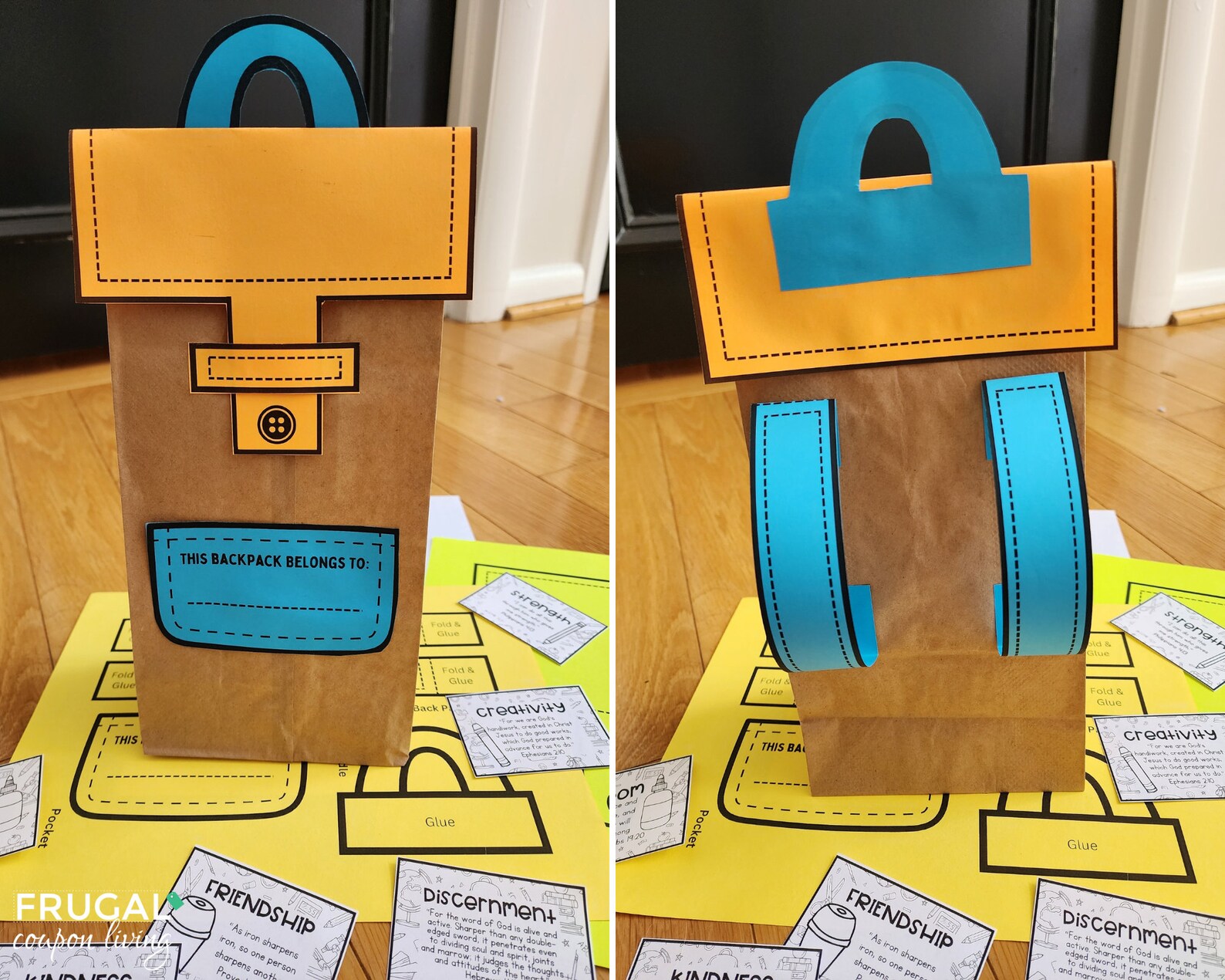 Back to School Backpack Craft, Christian First Day of School Activity ...