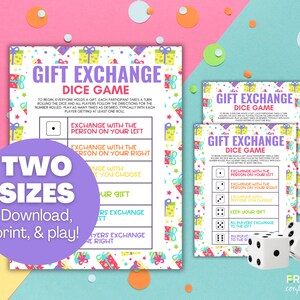 Gift Exchange Game | Editable Gift Exchange Dice Game | Group Party ...