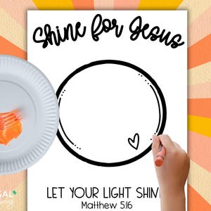 Shine for Jesus Craft for Kids, VBS Summer Sun Craft, Matthew 5:16 Let ...