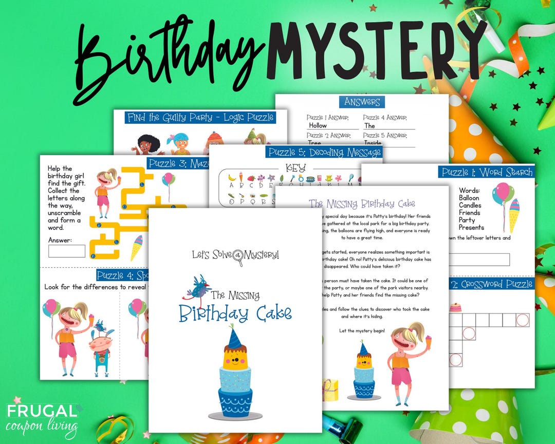 Mystery Birthday Party Activity for Kids, the Case of the Missing ...