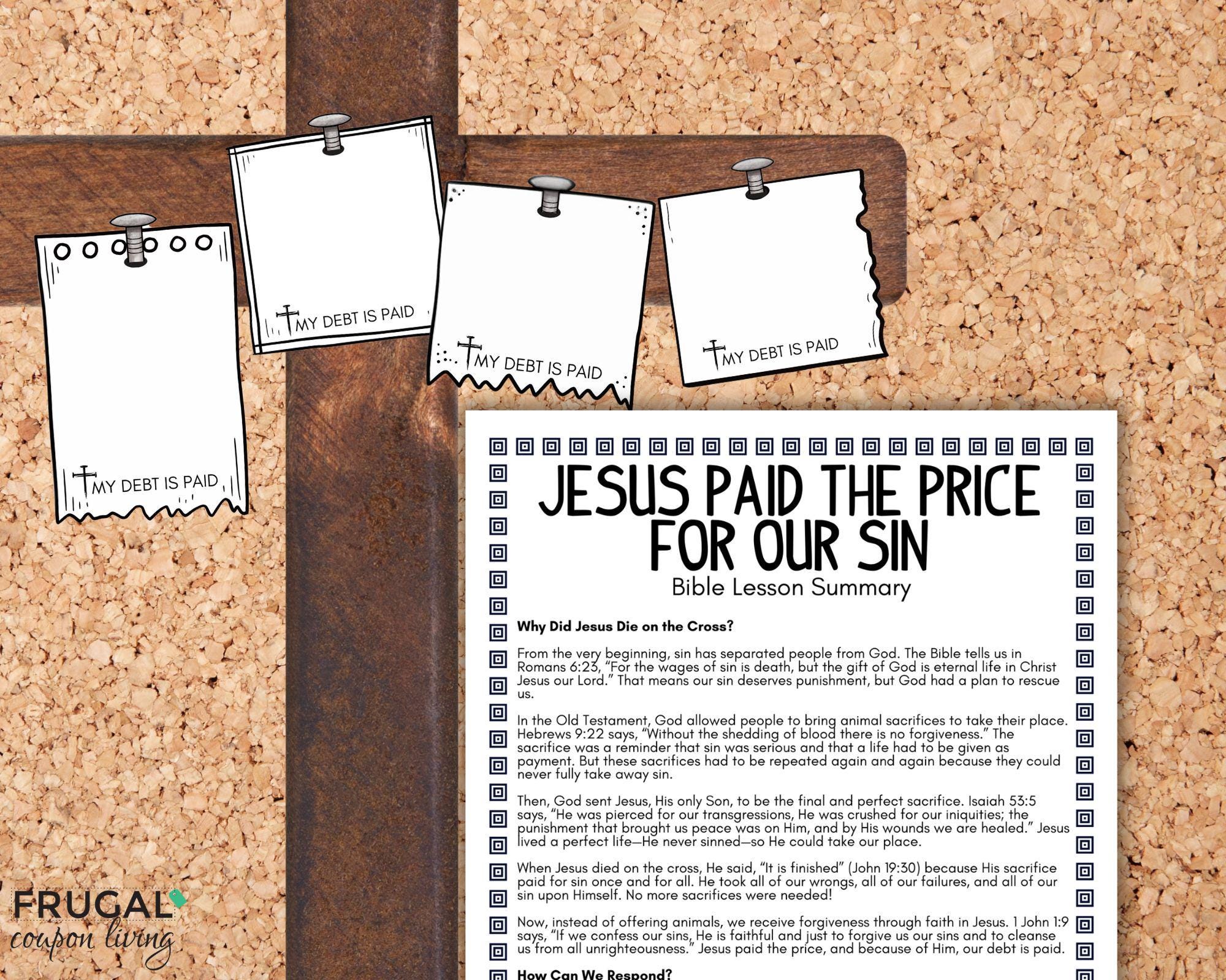 Jesus Became Sin Activity for Kids, Lesson on Sin Craft for Forgiveness ...