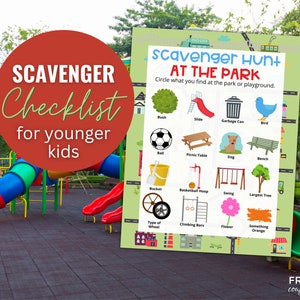 Park Scavenger Hunt Printable Set | 20 Playground Treasure Hunt Clues ...