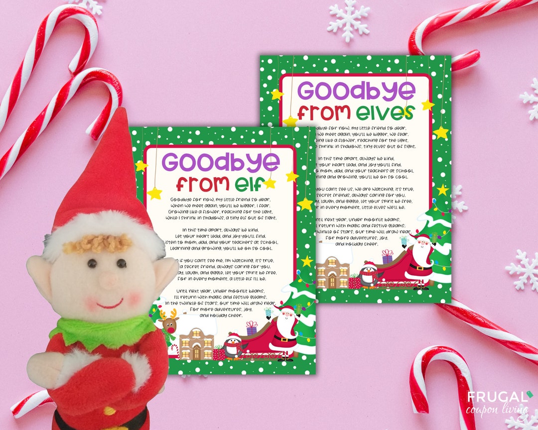 Elf Goodbye Letter Printable | Elf Goodbye Note for the Last Night ...
