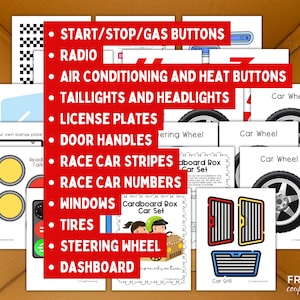 Printable Cardboard Box Car Set, Kids' Box Craft Activity 22-page PDF ...