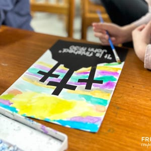 Good Friday Craft Printable, Kids' Lent Activity Watercolor Print 3 ...