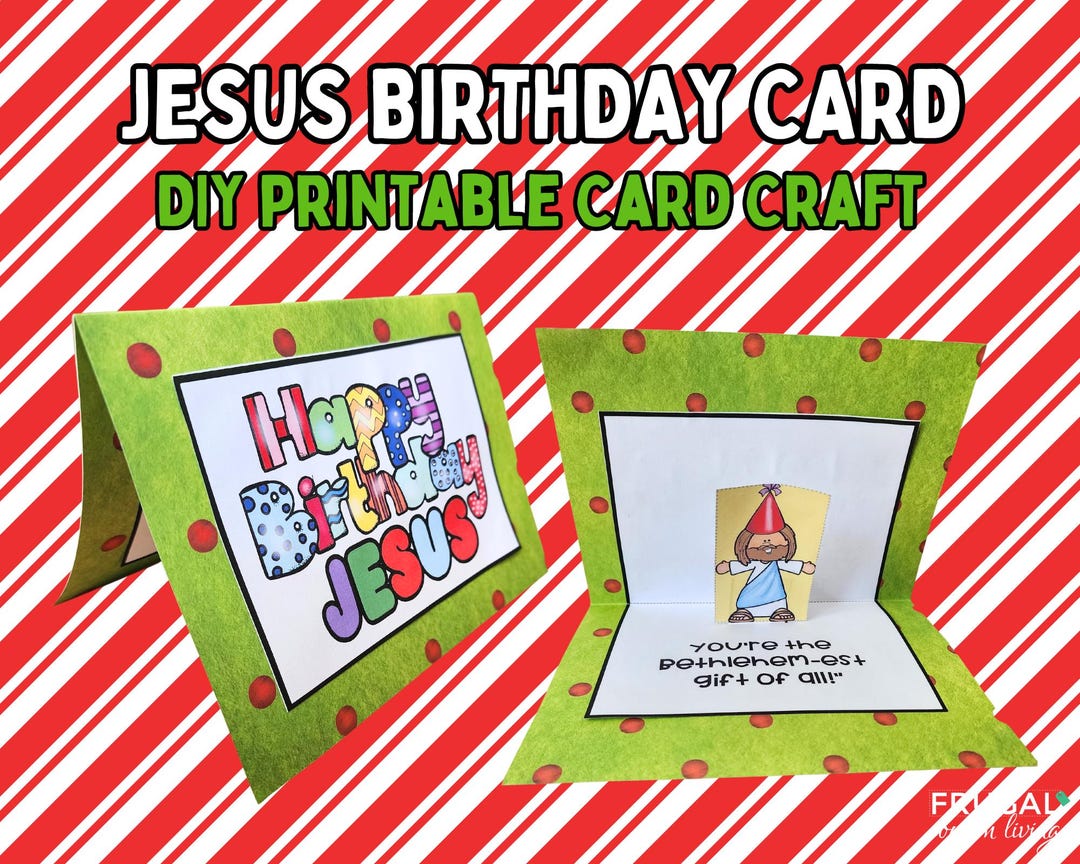 Happy Birthday Jesus Card, Birth of Jesus Christmas Birthday Card ...