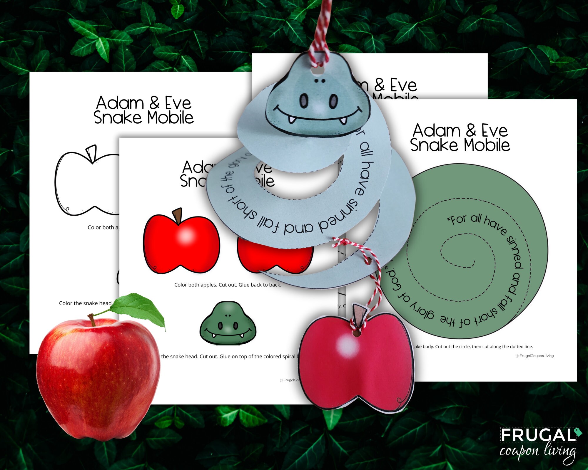 Adam and Eve Craft for Sunday School Printable, Garden of Eden Spiral ...