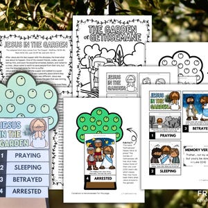 Jesus Prays in the Garden Flipbook Bible Craft for Kids, Jesus Praying ...
