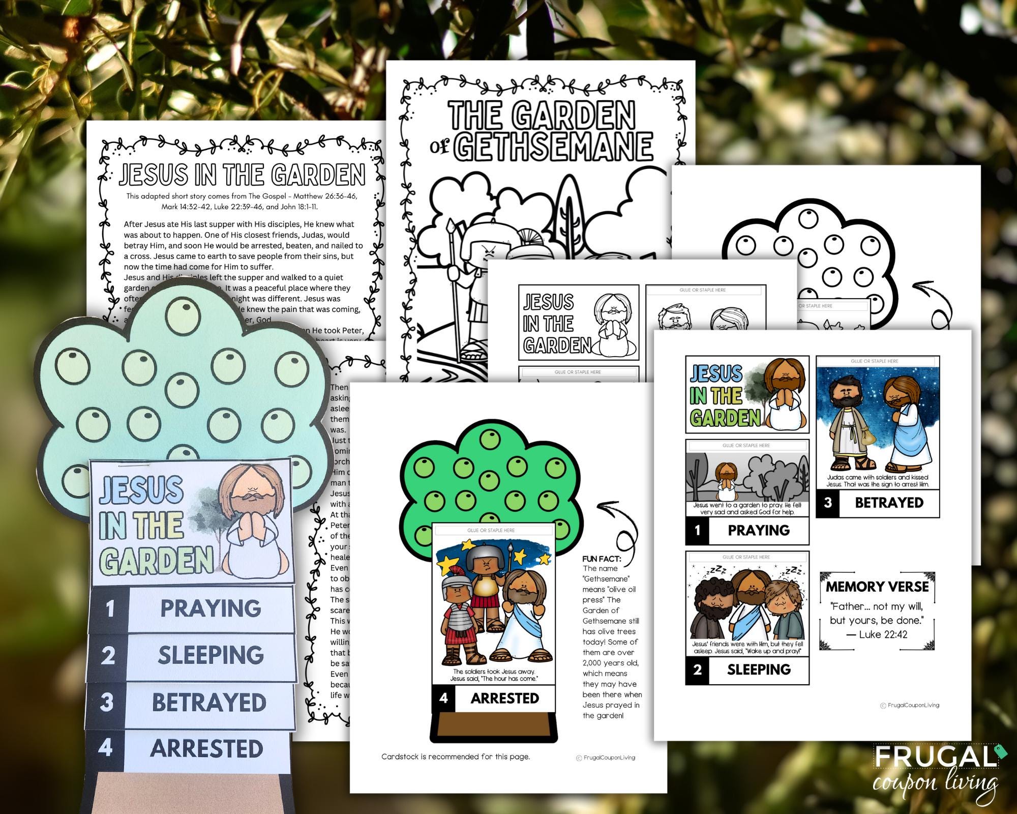 Jesus Prays in the Garden Flipbook Bible Craft for Kids, Jesus Praying ...