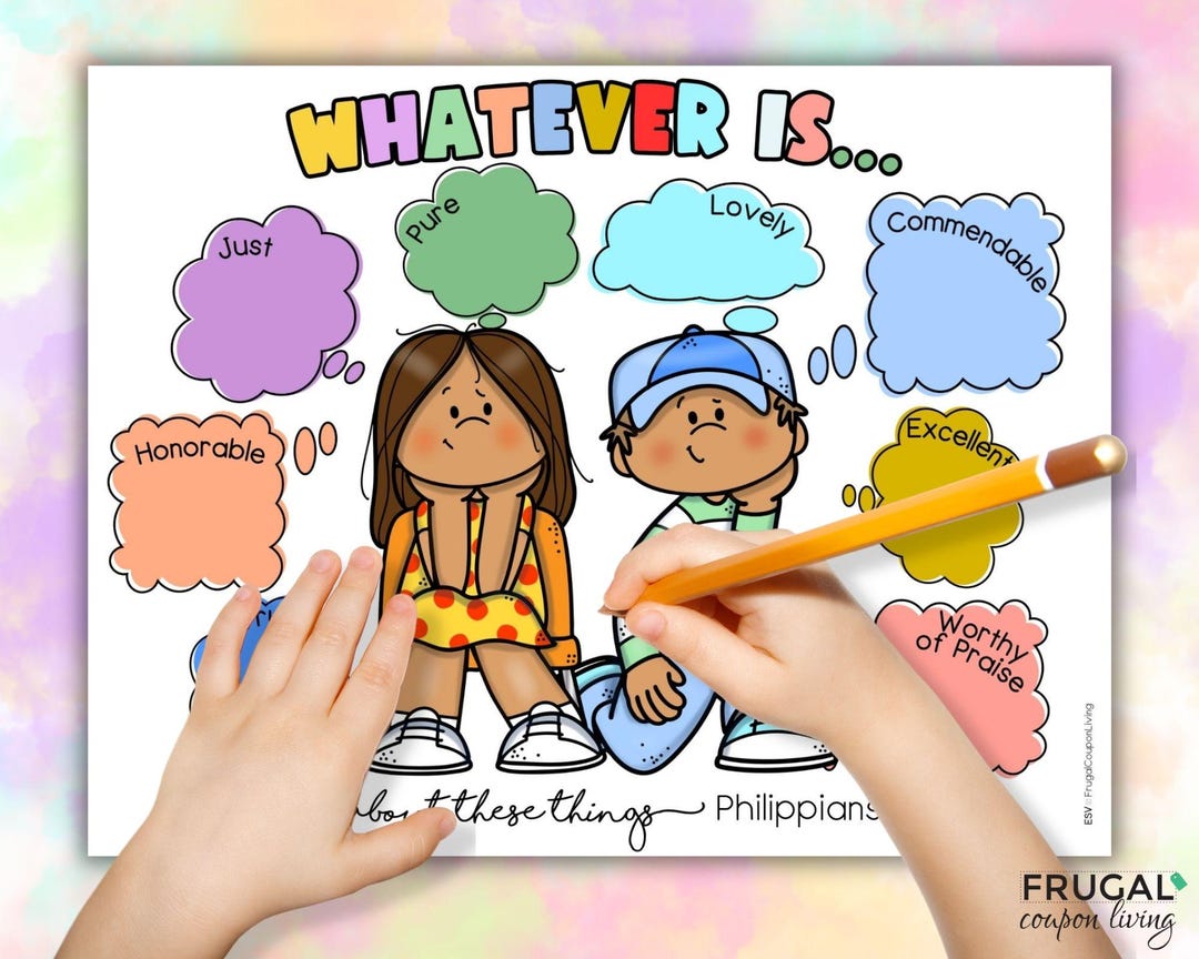 Philippians 4:8 Printable Activity, Christian Mindfulness “whatever Is ...
