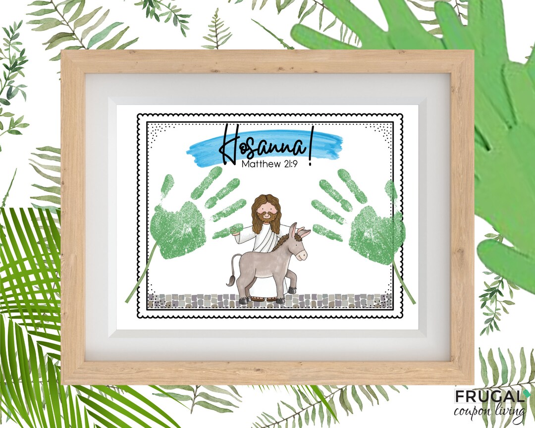 Palm Sunday Handprint Craft Art Printable, Sunday School Bible Lesson ...