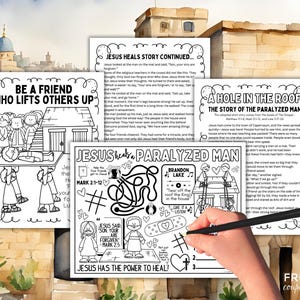 Jesus Heals a Paralyzed Man Craft Set + Coloring Wheel & Activity Mat ...