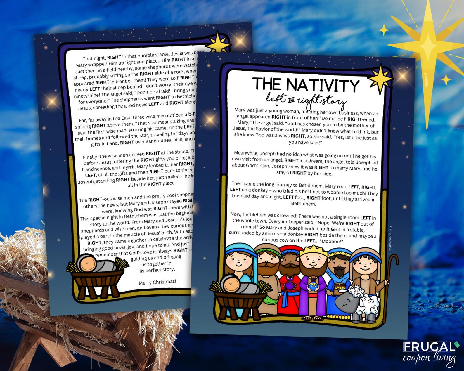 Nativity Story Left Right Christmas Game, Advent Right Left Game, Kids ...