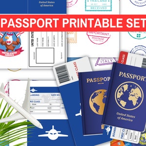 Pretend Passport for Kids | Printable Passport Template With Stamps ...