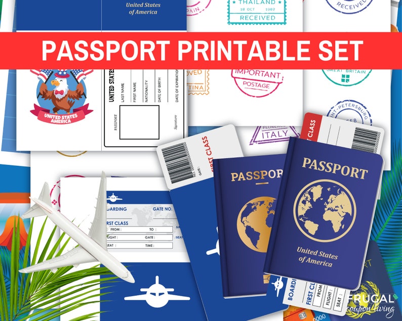 Pretend Passport for Kids | Printable Passport Template With Stamps ...