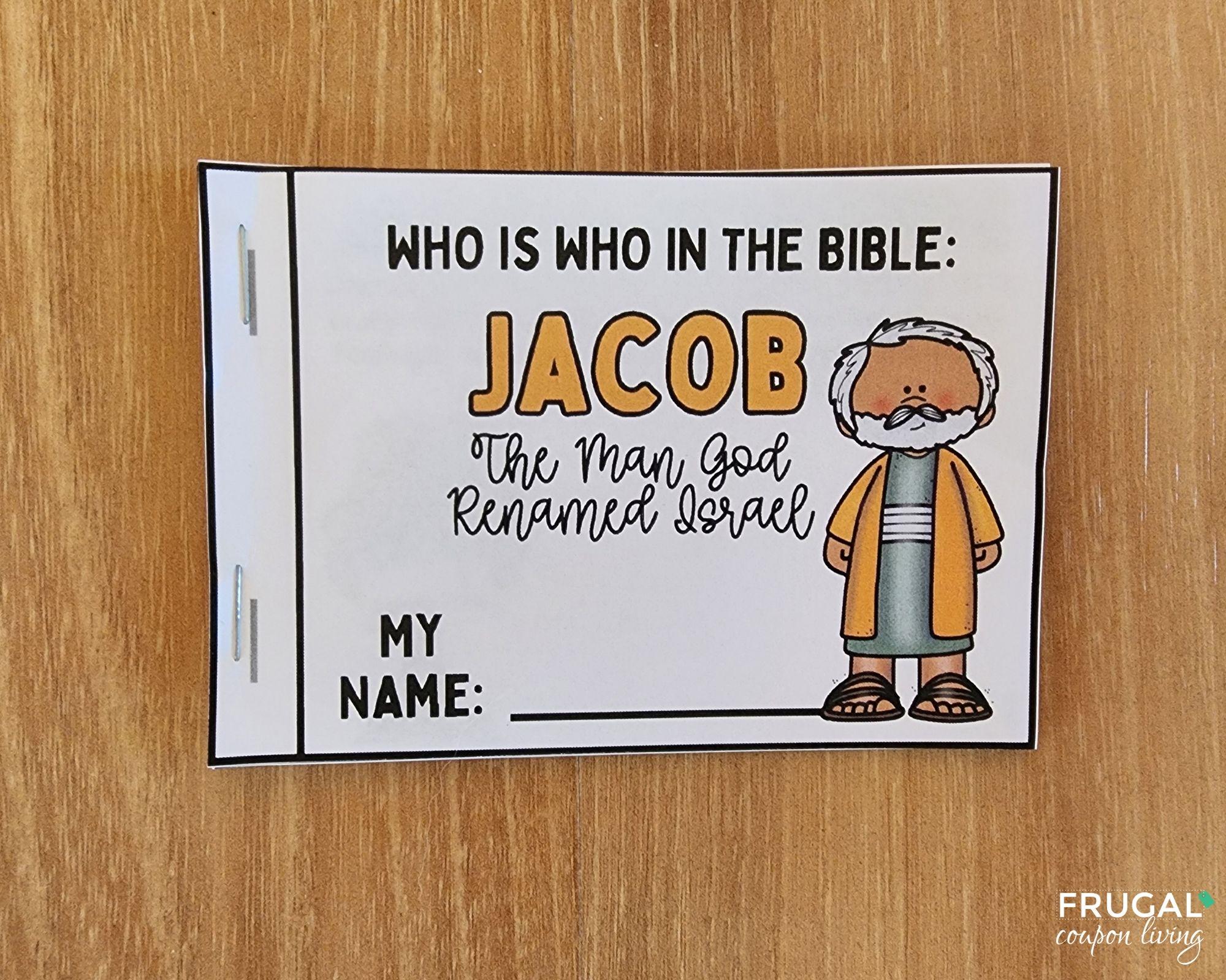 Jacob Bible Character Book Printable, Who's Who in the Bible Character ...
