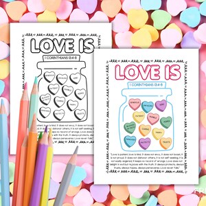 Valentine's Day Sunday School Coloring Page | 1 Corinthians 13:4-8 Love ...