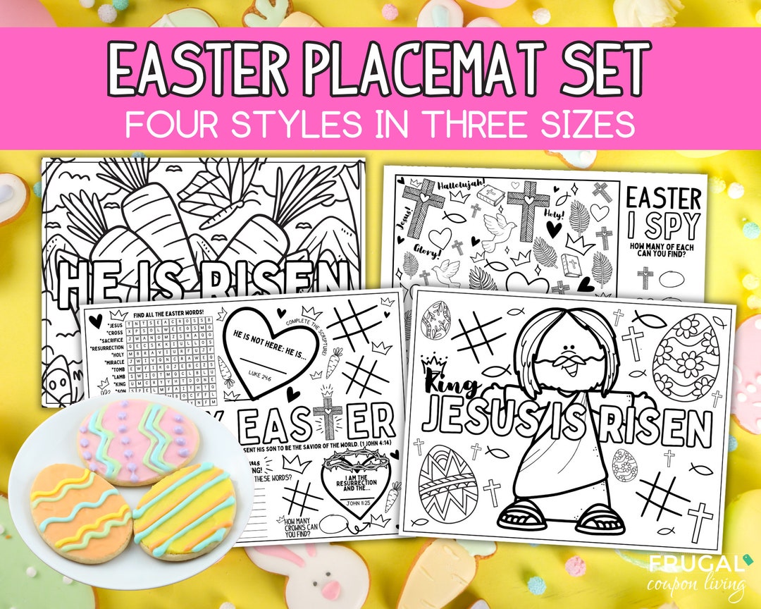 Christian Easter Placemat Printable Activity Mat for Kids | Easter ...