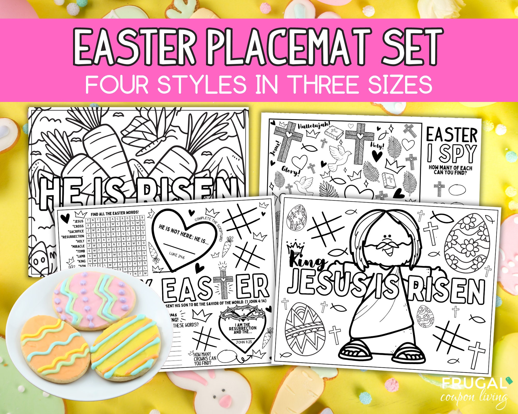 Christian Easter Placemat Printable Activity Mat for Kids | Easter ...