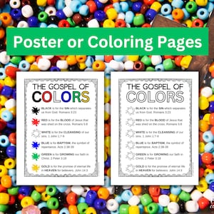 Colors of the Gospel Printable Salvation Card Set, Sunday School Color ...