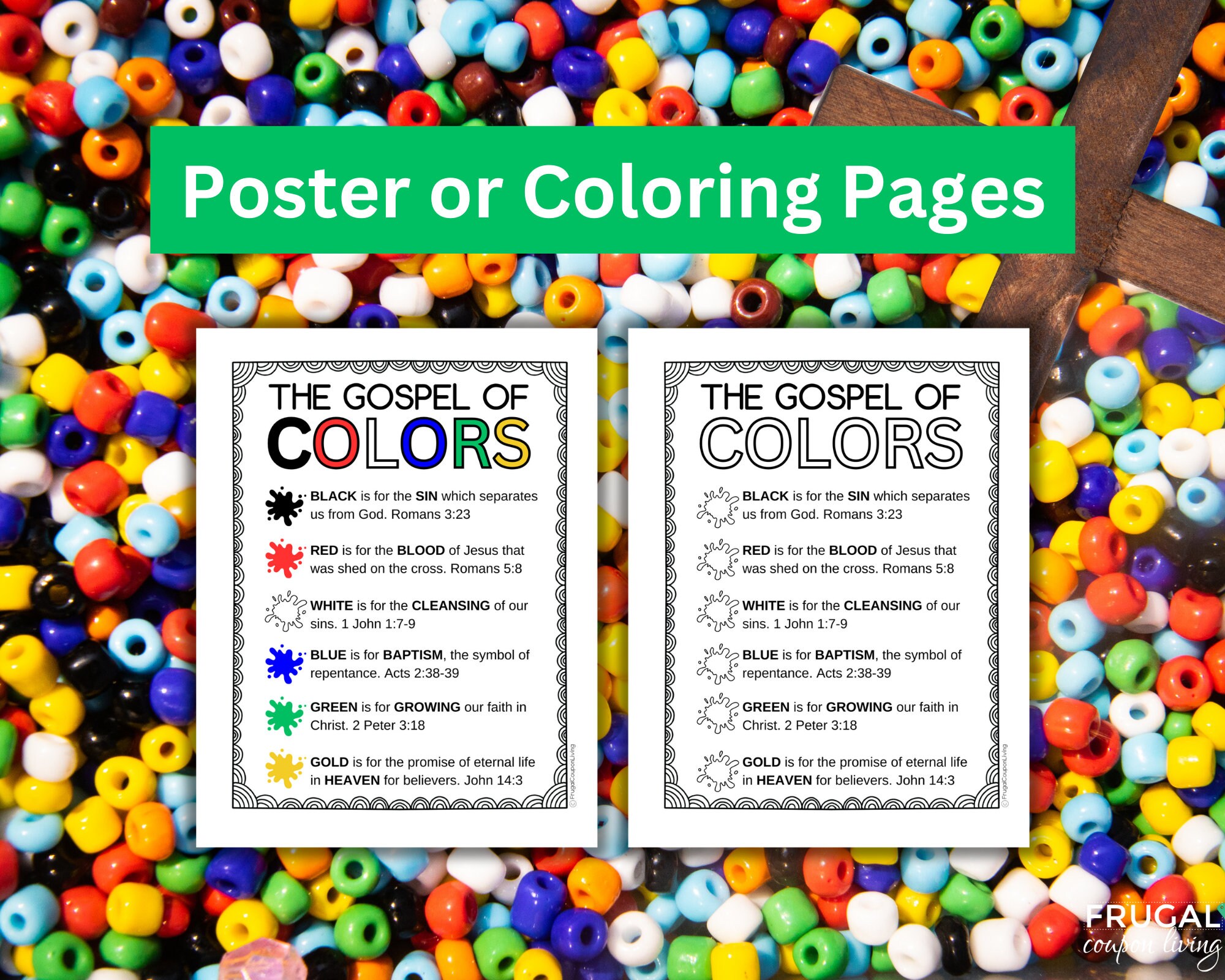 Colors of the Gospel Printable Salvation Card Set, Sunday School Color ...