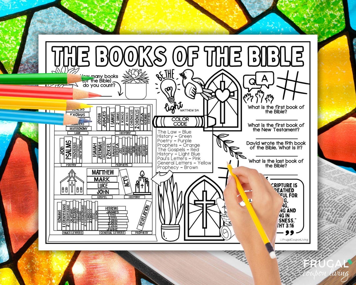 66 Books of the Bible Activity Mat, Sections of Old & New Testament ...