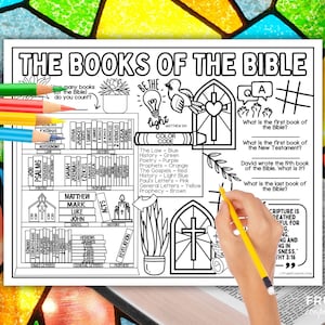66 Books of the Bible Activity Mat, Sections of Old & New Testament ...
