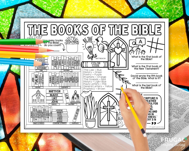66 Books of the Bible Activity Mat, Sections of Old & New Testament ...