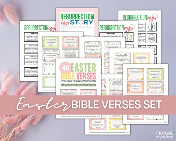 52 Easter Bible Verse Cards for Families | Easter Scripture Cards Set ...