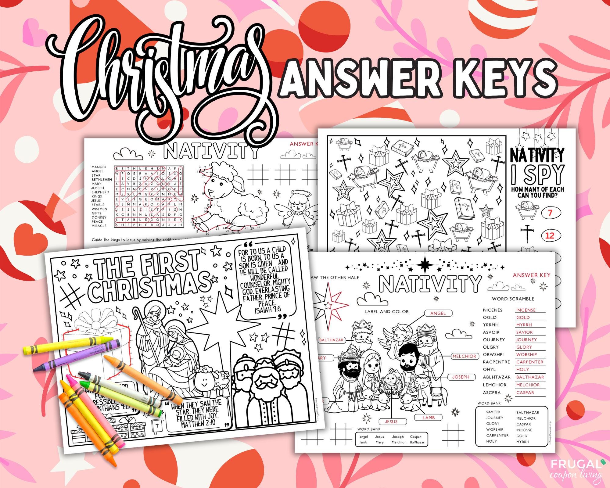Christian Christmas Activity Mats, Kids Christmas Sunday School ...