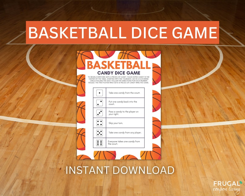 Basketball Candy Dice Games Printables Left Right Basketball - Etsy