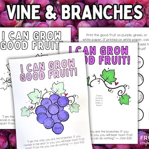 Grape Bible Craft Growing Good Fruit With Jesus, Galatians 5 Fruits of ...