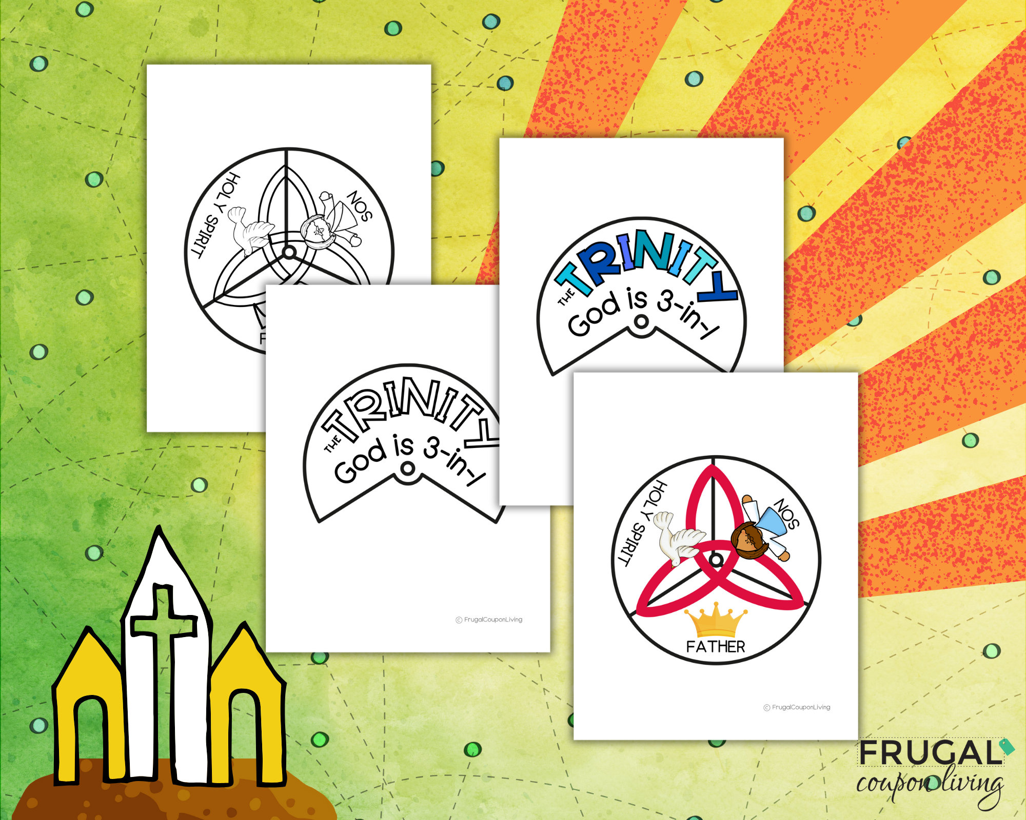 Trinity Coloring Wheel Printable, God is 3-in-1 Trinity Sunday School ...