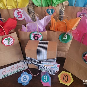 Birthday Countdown Gift Tags | Birthday Countdown Ideas - Gifts for ...