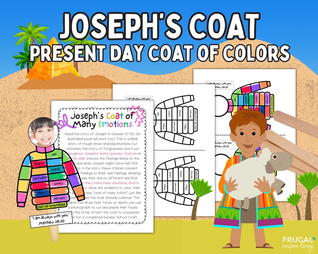 Joseph's Coat of Many Colors Craft, Joseph Bible Story Lesson, Sunday ...