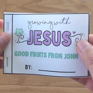 The True Vine Mini-book Craft, Growing With Jesus John 15 Parable of ...