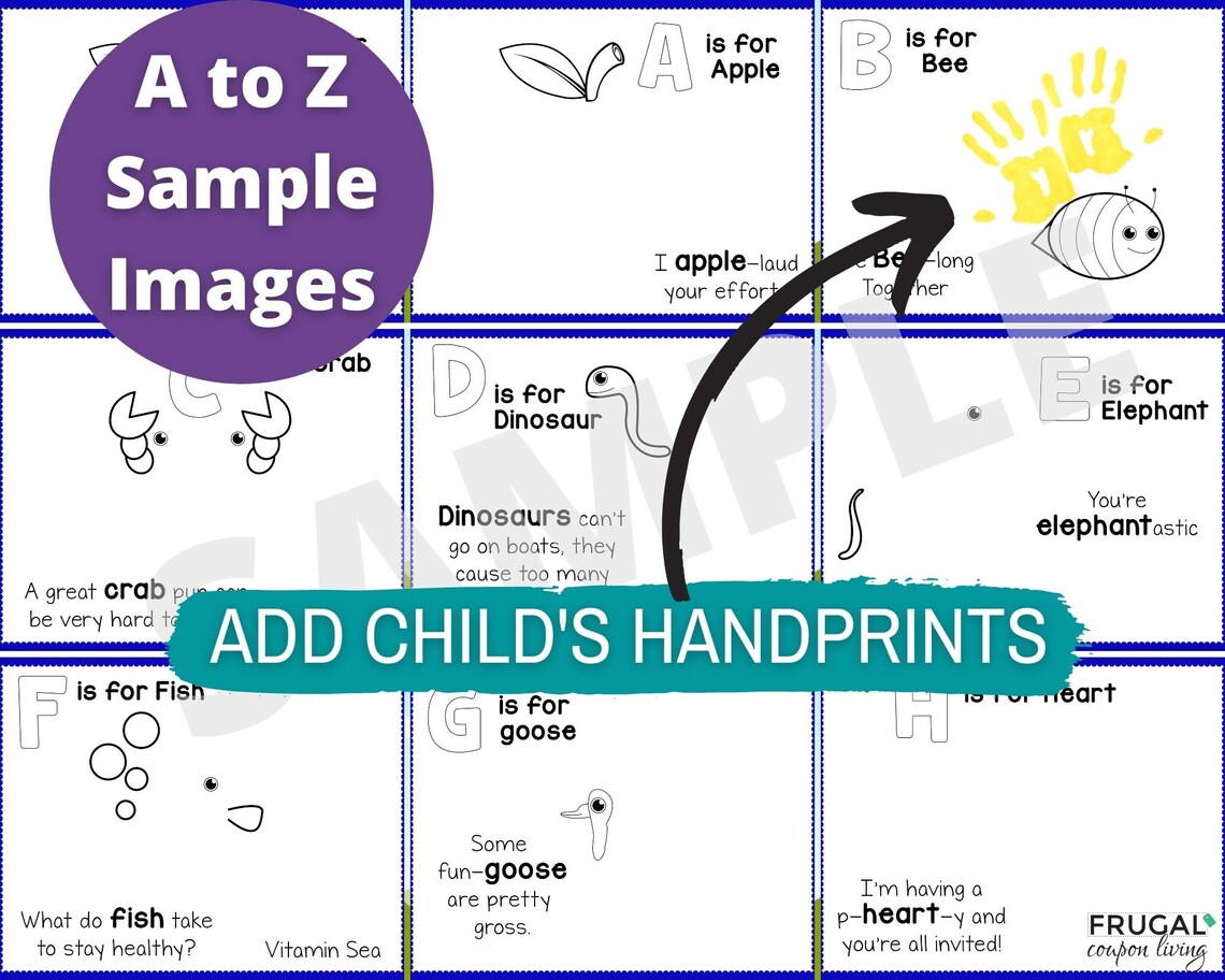 A-Z Alphabet Handprint Art for Toddlers Letter Crafts for - Etsy
