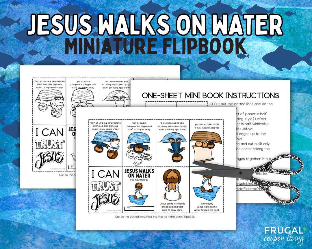 Jesus Walks on Water Story Printable, New Testament Jesus' Miracles ...