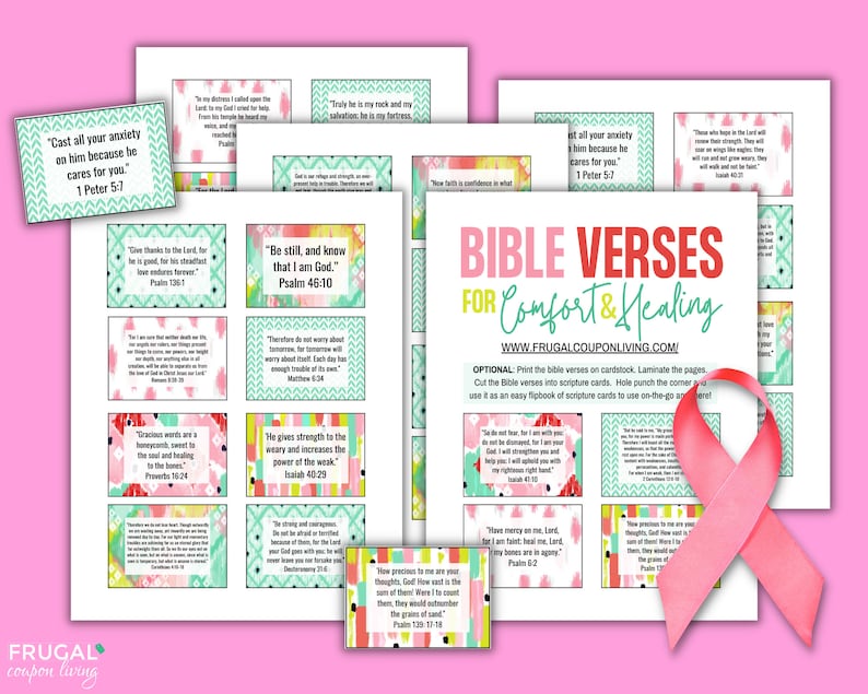 36 Cancer Bible Verse Cards, Gift for Friend With Cancer, Scripture ...