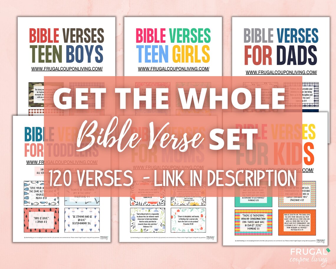 Memory Bible Verse Cards for Teen Boys Printable | 20 Best Bible Verses ...