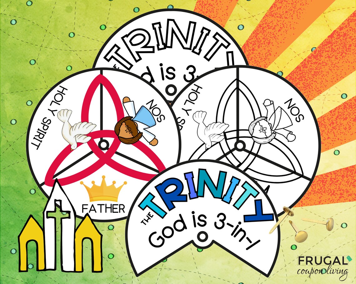 Trinity Coloring Wheel Printable, God is 3-in-1 Trinity Sunday School ...