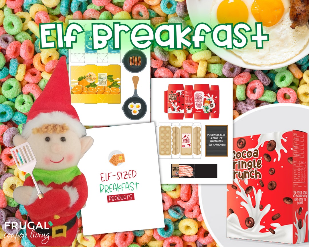 Christmas Breakfast Elf Props Printable, Holiday Elf-sized Breakfast ...