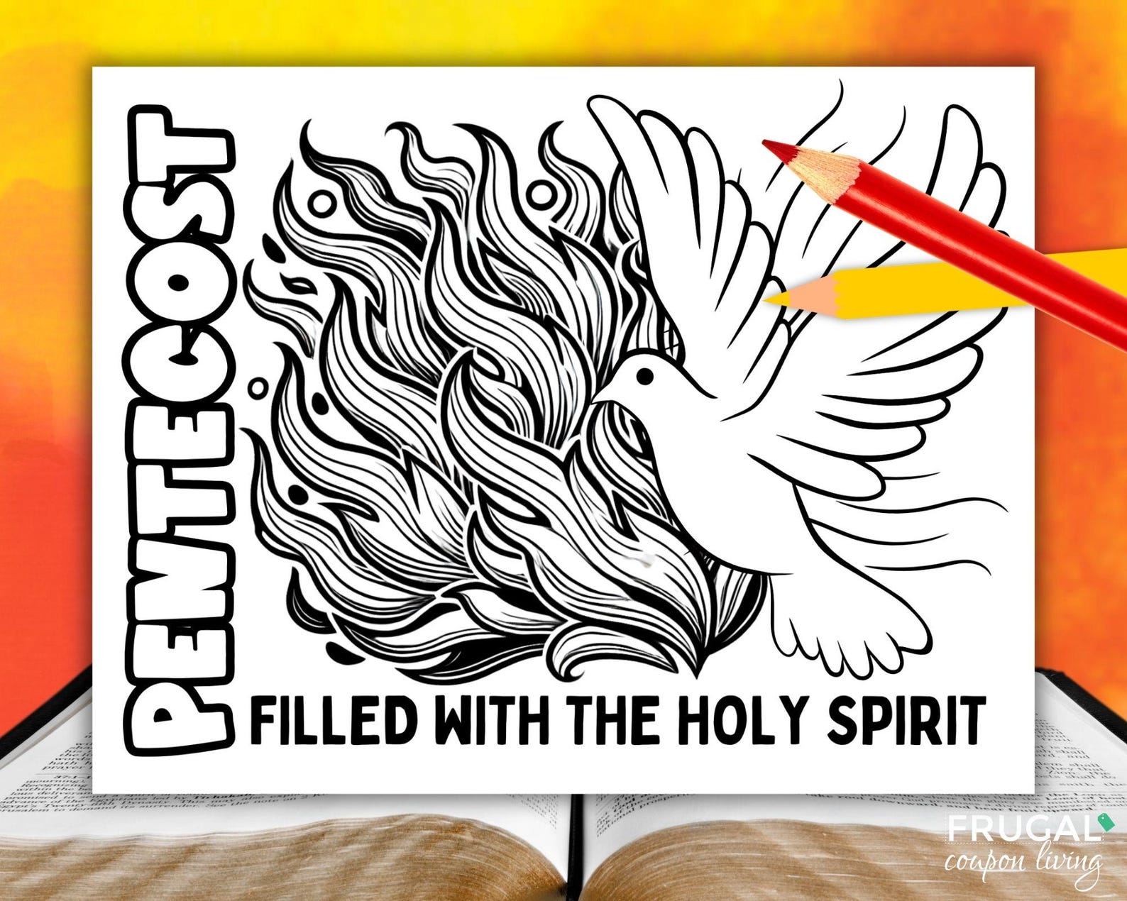 Pentecost Paper Crown Craft & Coloring Page for Kids, Pentecost Hat for ...