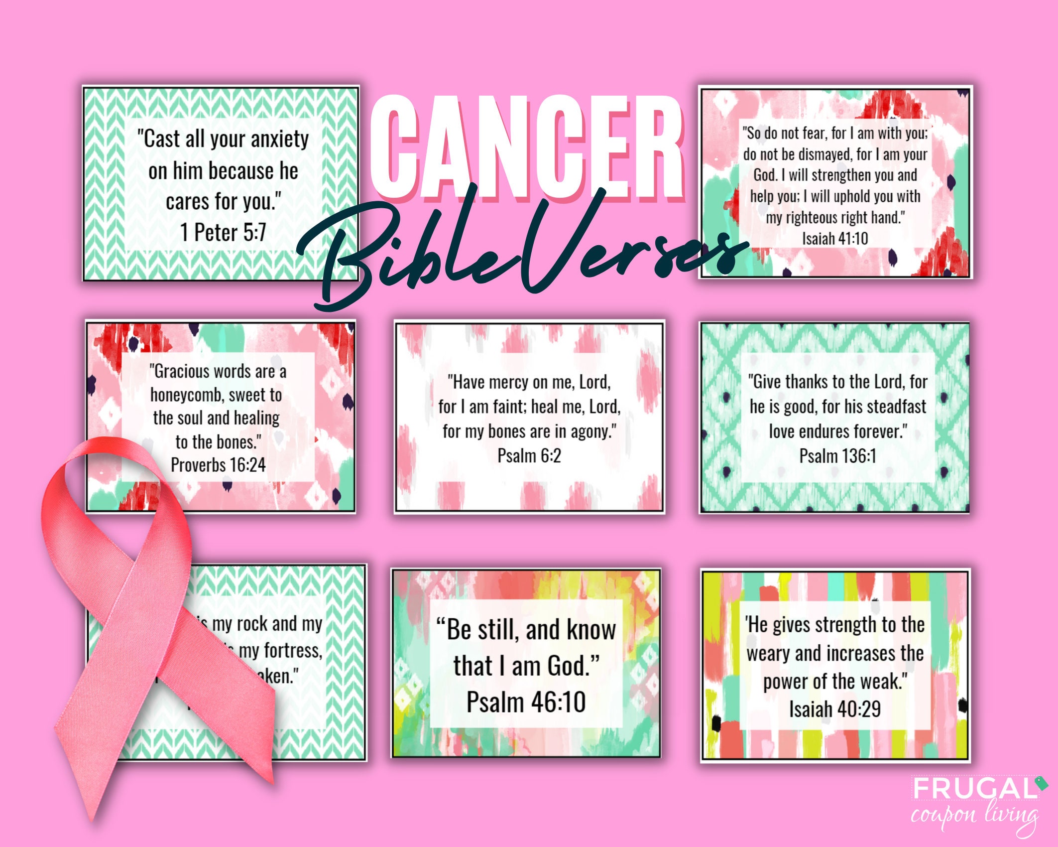 36 Cancer Bible Verse Cards, Gift for Friend With Cancer, Scripture ...