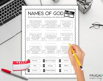 Names of God Poster, Sunday School Printable - Etsy