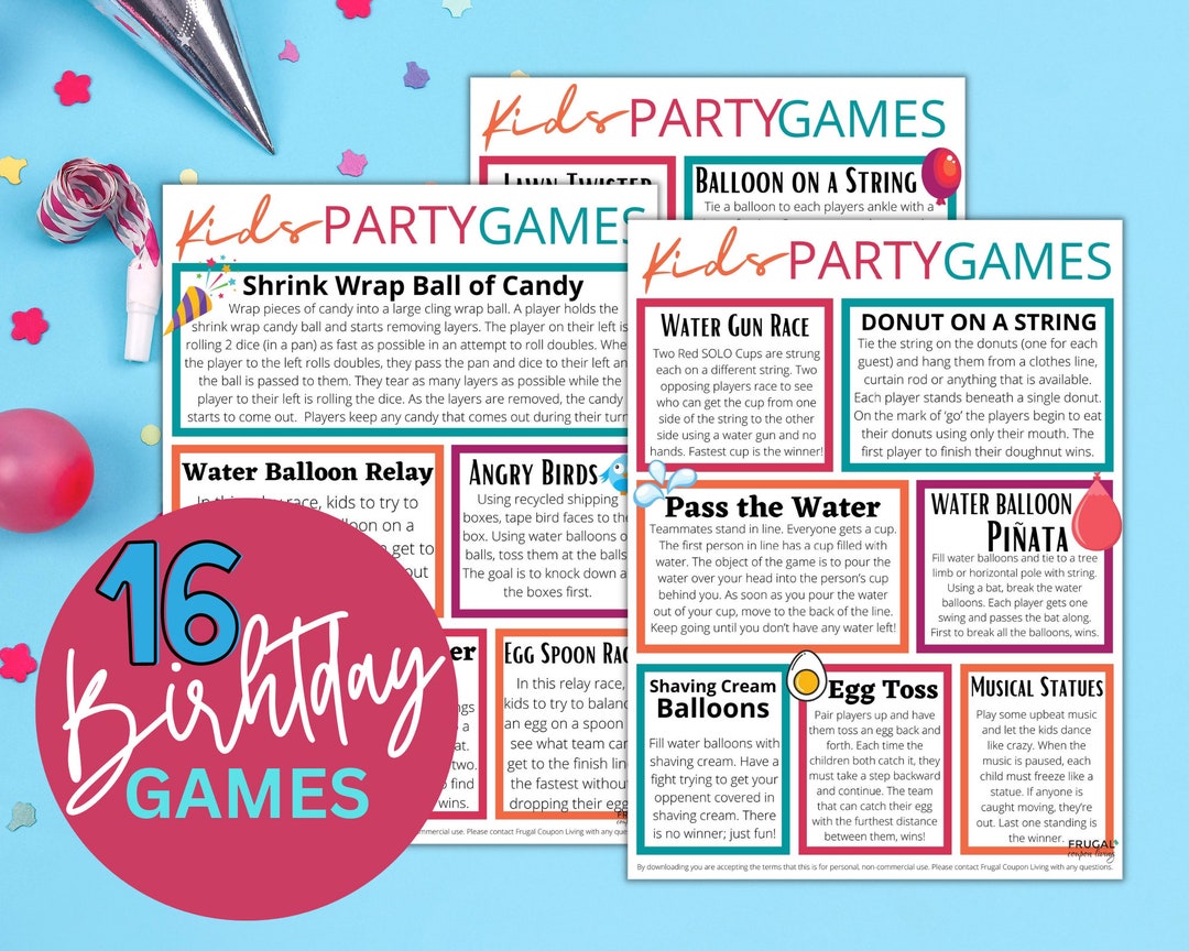 Birthday Party Games Printable for Kids | Fun Party Games Kids Ideas ...