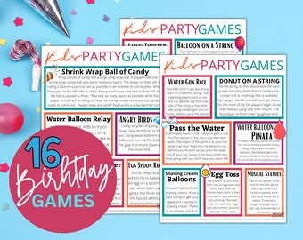 10 Birthday Party Games Bundle Printable Birthday Trivia - Etsy