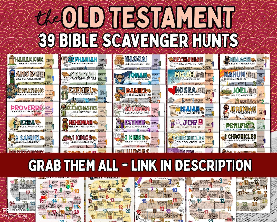 Exodus Bible Scavenger Hunt, Book of Exodus Trivia, Old Testament Bible ...